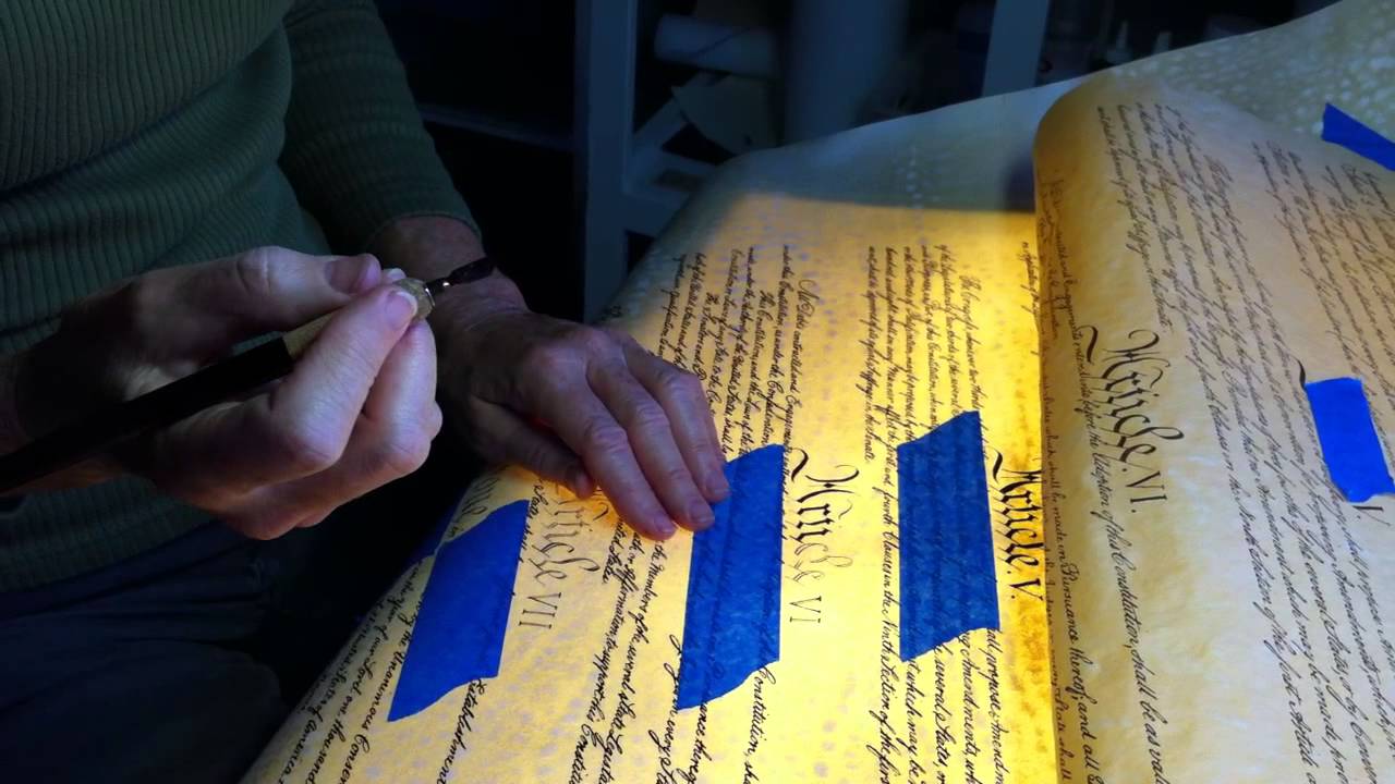 US Constitution Calligraphy; Interview Carol Savage, calligrapher ...