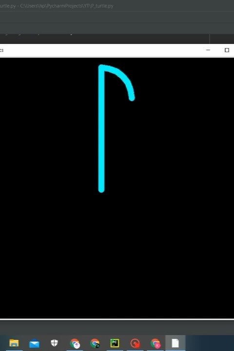 "P" alphabet (#16) | Draw "P" alphabet in python by using turtle | #coding #python #turtle #P ...