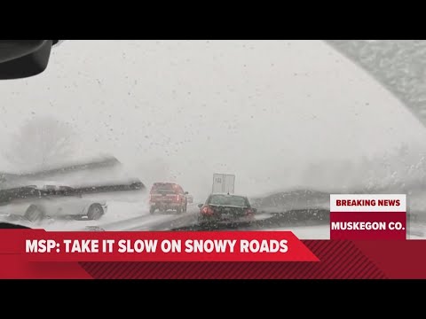 Michigan State Police: Take it slow on snowy roads - YouTube