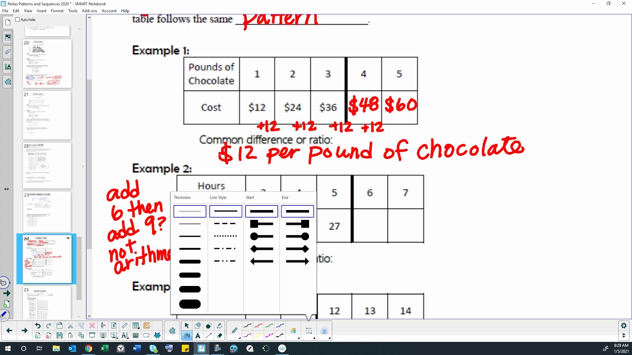 Modern Math sequence tables notes page 19 - YouTube