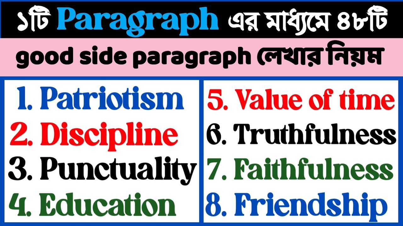 Good side paragraph writing format | English with KHOKON - YouTube