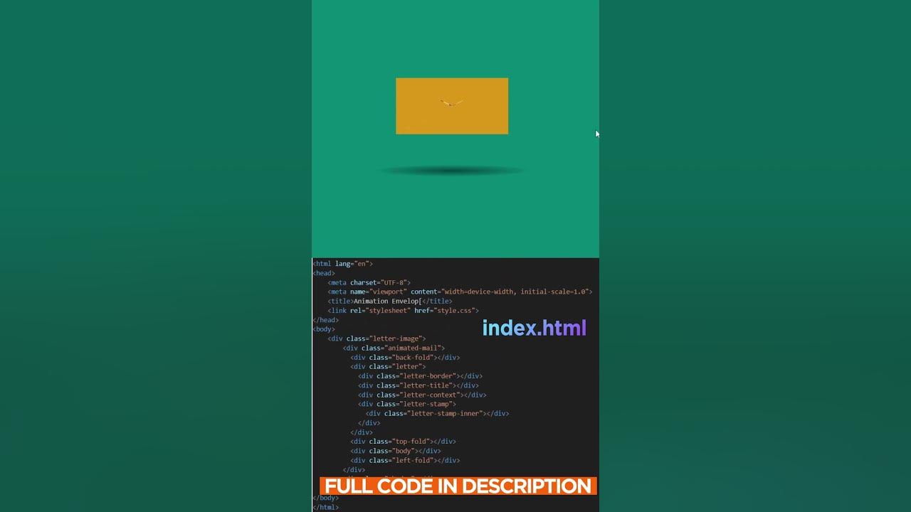 Html And Css Envelope 🎨 ️ Animation Html5 Webdevelopment Coding Webdesign Youtube