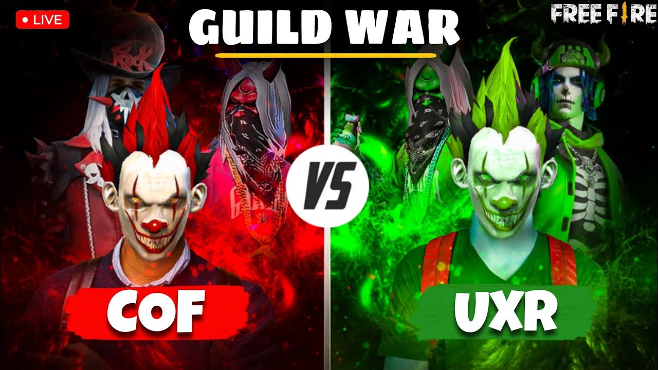 🔴[LIVE] | COF v/s UXR | 1V1 GUILD WAR!! 🚀 | #freefirelive #nonstoplive ...