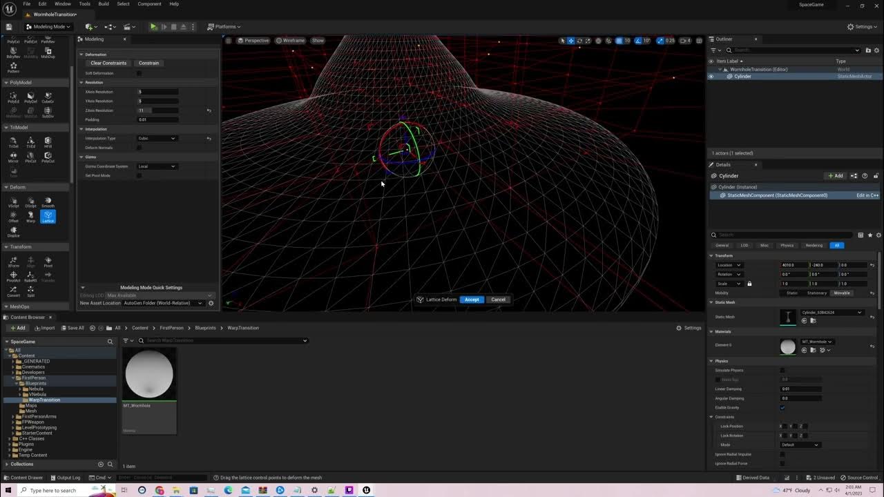 Unreal Engine 5 - Warp transition between space levels - YouTube