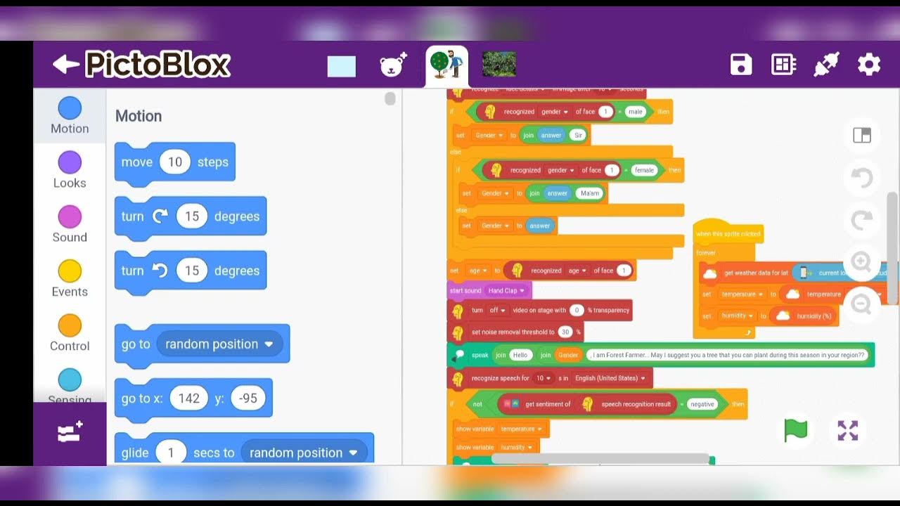 Forest Farmer Environment Saving Pictoblox AI coding project - YouTube