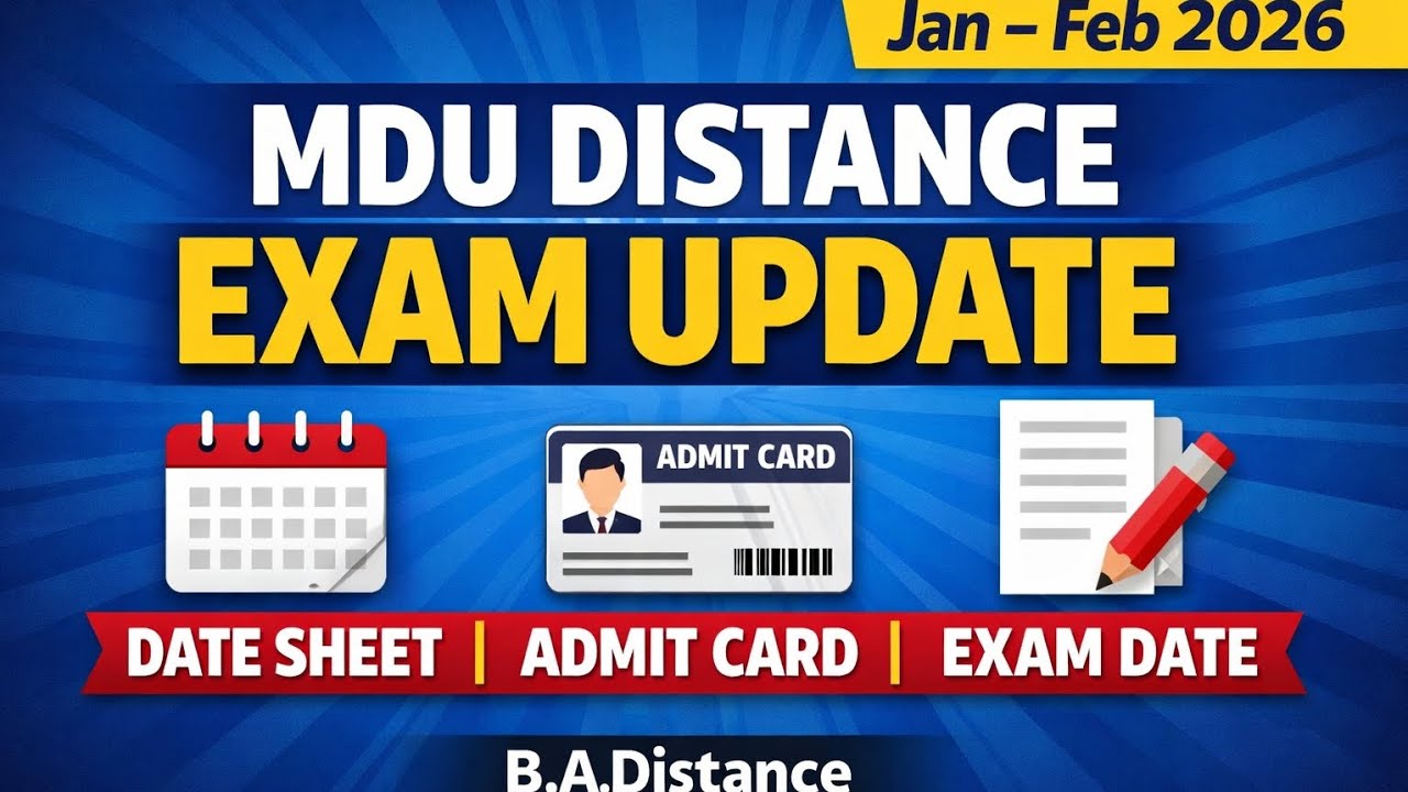 MDU Distance Exam Update 2026 | Date Sheet | Admit Card | Exam Date | # ...