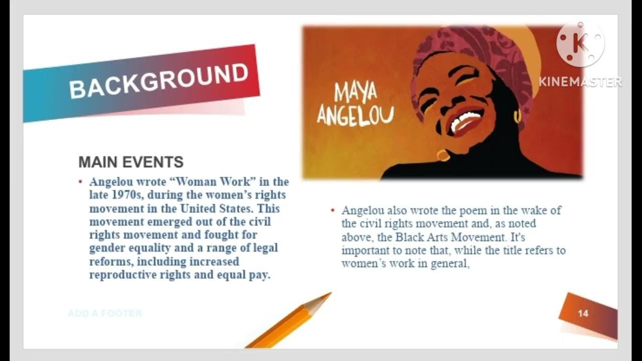 feminism analysis of woman work by Maya Angelou - YouTube
