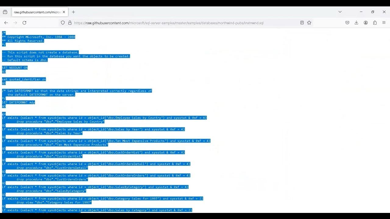 105-How to Create Northwind Database in SQL Server | Database | ADO.NET ...