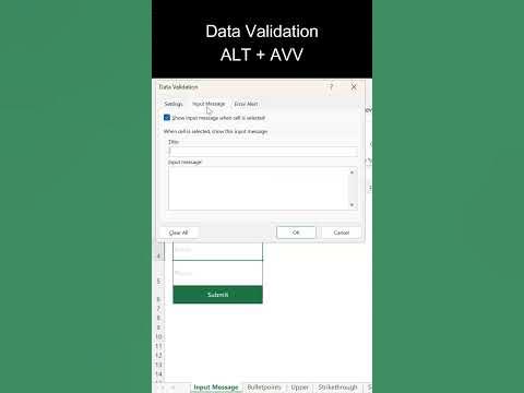 #ExcelTrick Input Message To a Cell in Excel using Data Validation - Shiva Charan #inputmessage ...