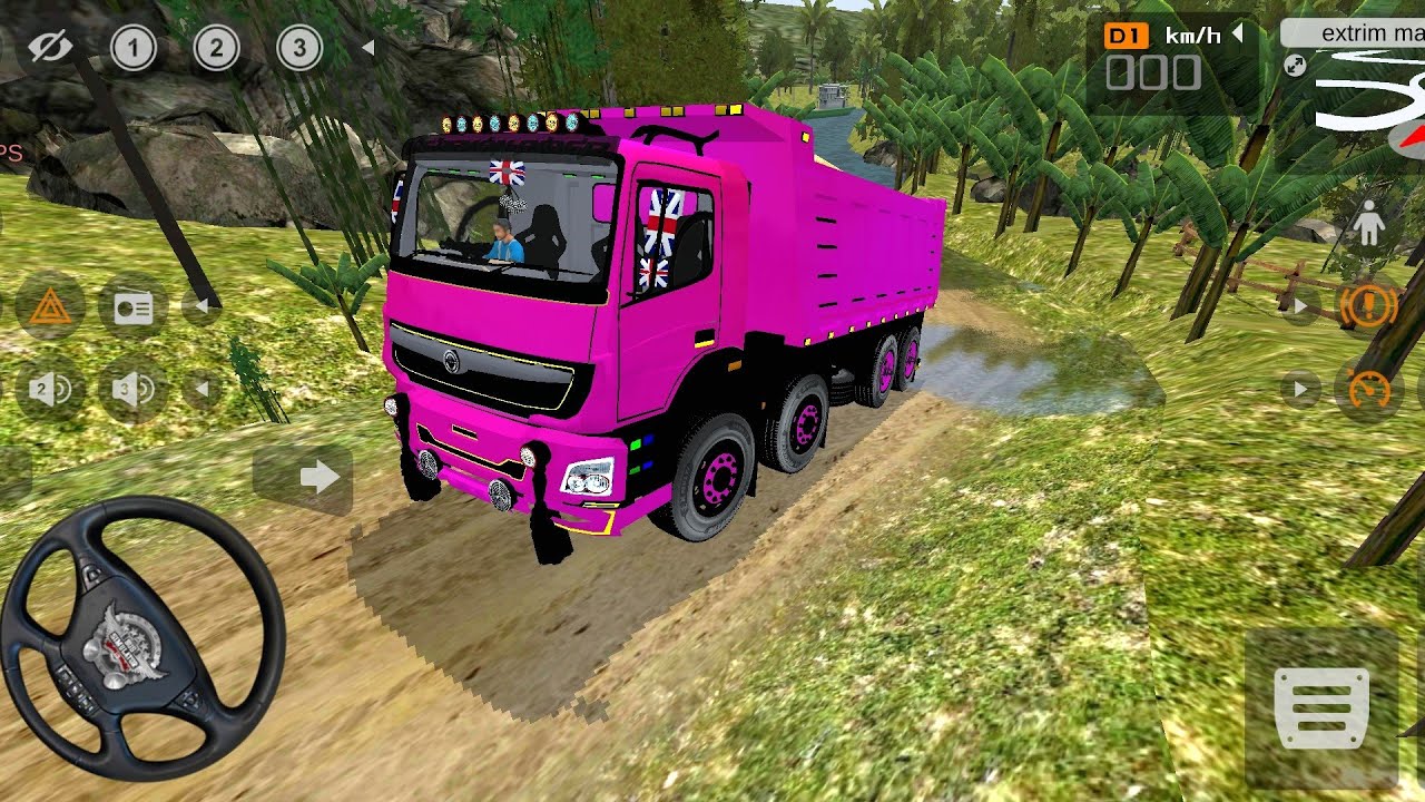 Heavy dumper truck load transport tipper truck bus simulator indonesia ...