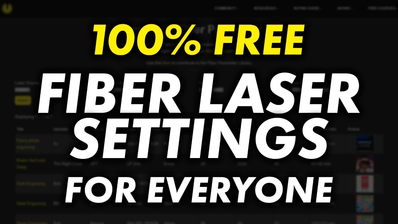 100% FREE Fiber Laser Settings - YouTube