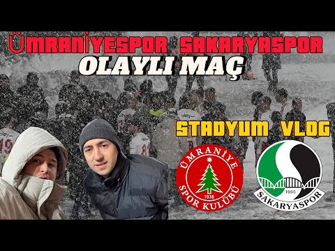 ÜMRANİYESPOR SAKARYASPOR OLAYLI MAÇ | YOĞUN KAR HAKEM İÇERİ GİRDİ | STADYUM VLOG