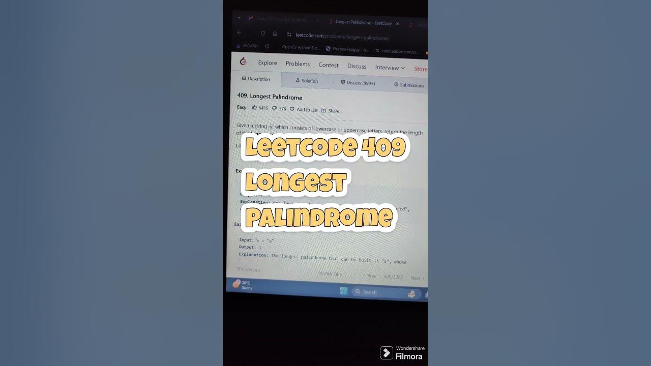 Leetcode 409 Day 46 Coding Leetcode Dailycoding Day46 409 Trending Learncoding 4052