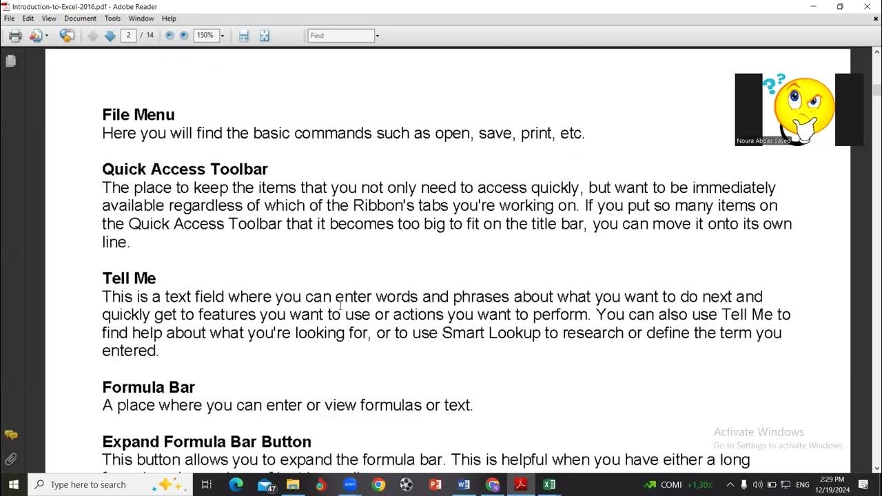 MS-Excel Session 1 - YouTube