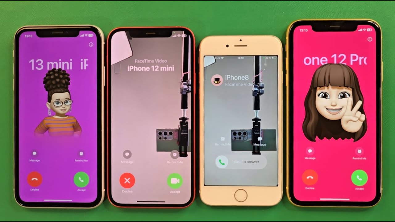 iPhone XR iPhone 12 iPhone 6S iPhone 11 Incoming call FaceTime Outgoing ...