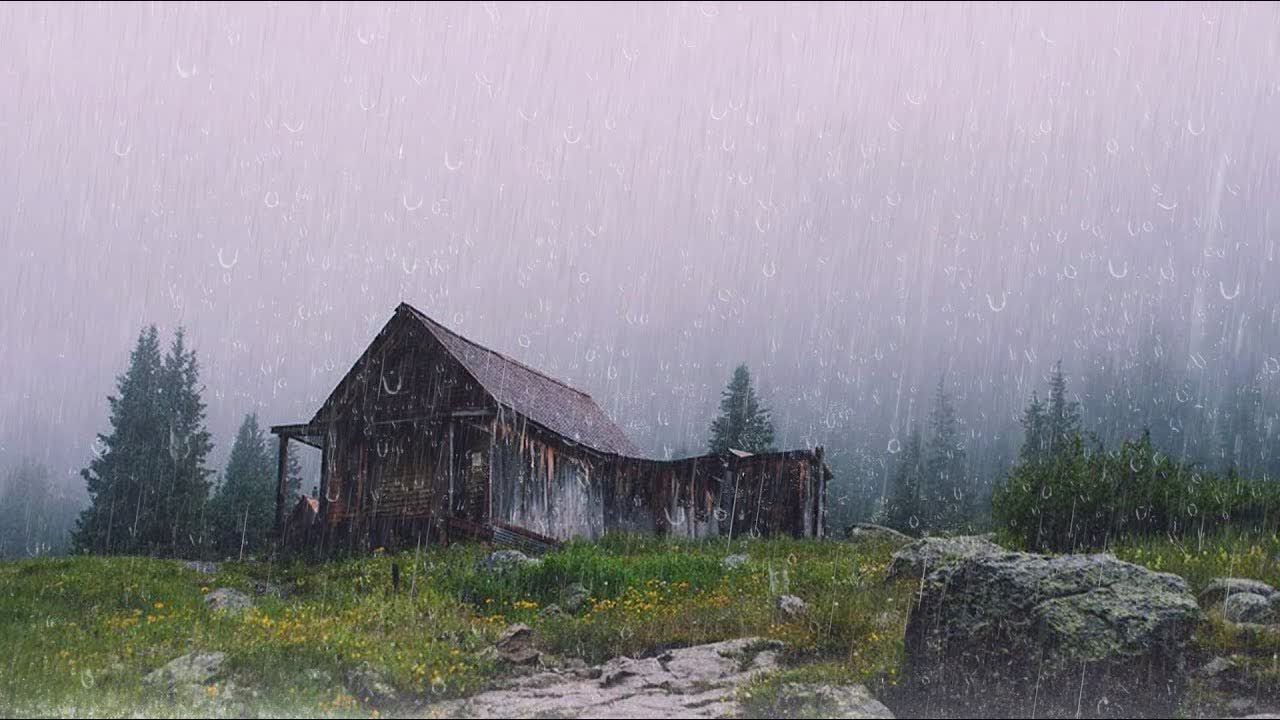 Relaxing Rain Sounds For Sleeping | Pouring Rain On Roof Of The Old ...