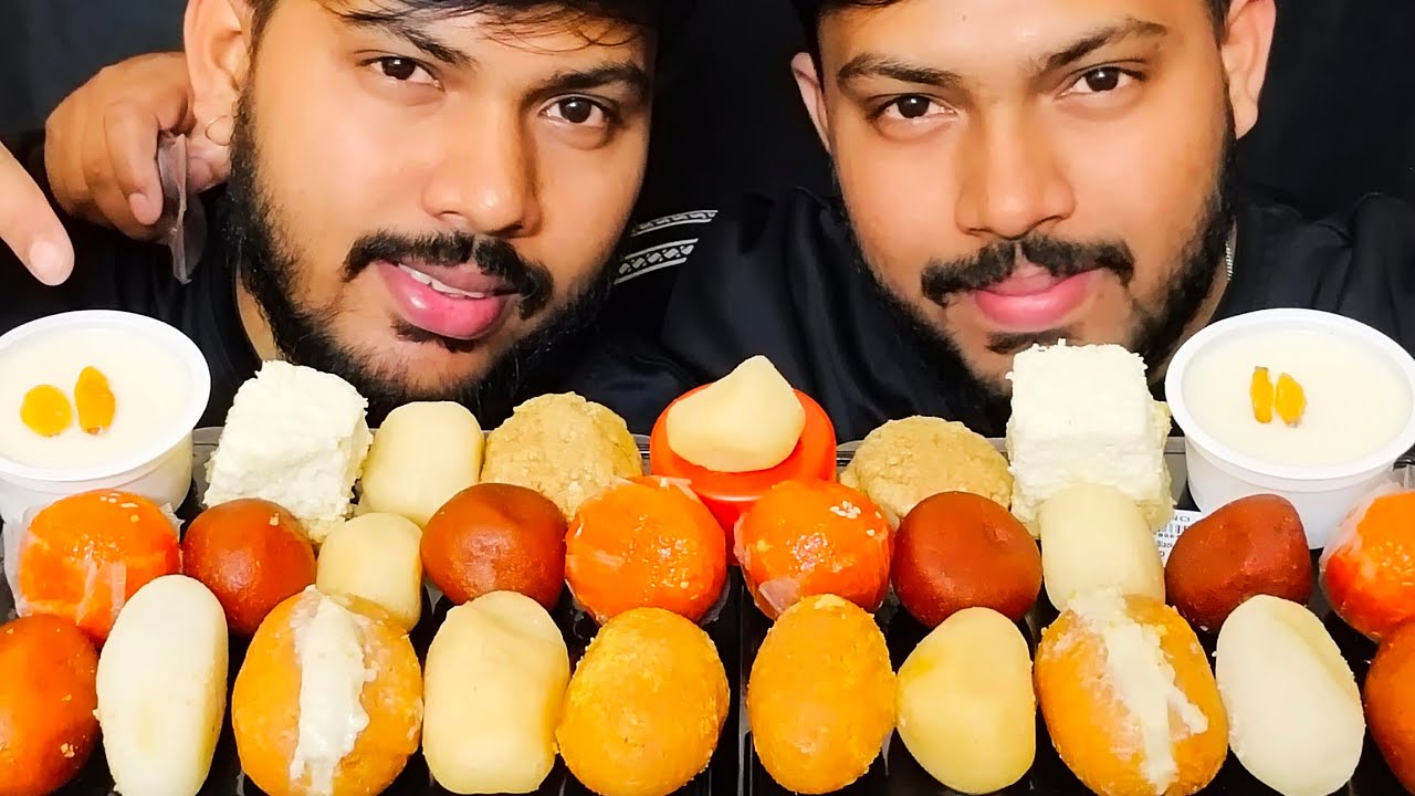 EATING DIFFERENT TYPES OF SWEETS, RASGULLA, KHEER, EATING CHALLENG ...