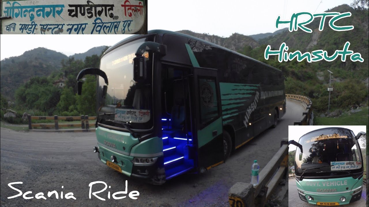HRTC Himsuta Scania bus in narrow roads #himsuta #scania #hrtc #bus # ...