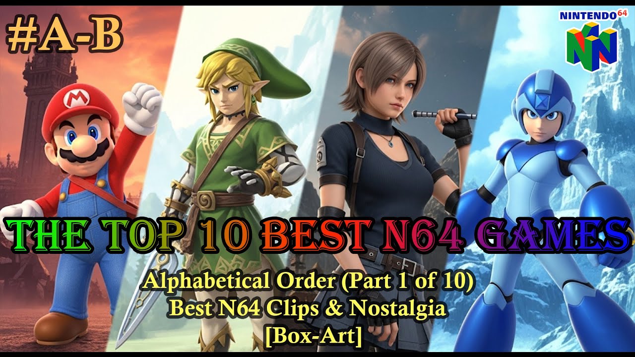 Top 10 Best N64 Games — Alphabetical Order (Part 1 of 10) | Best N64 ...