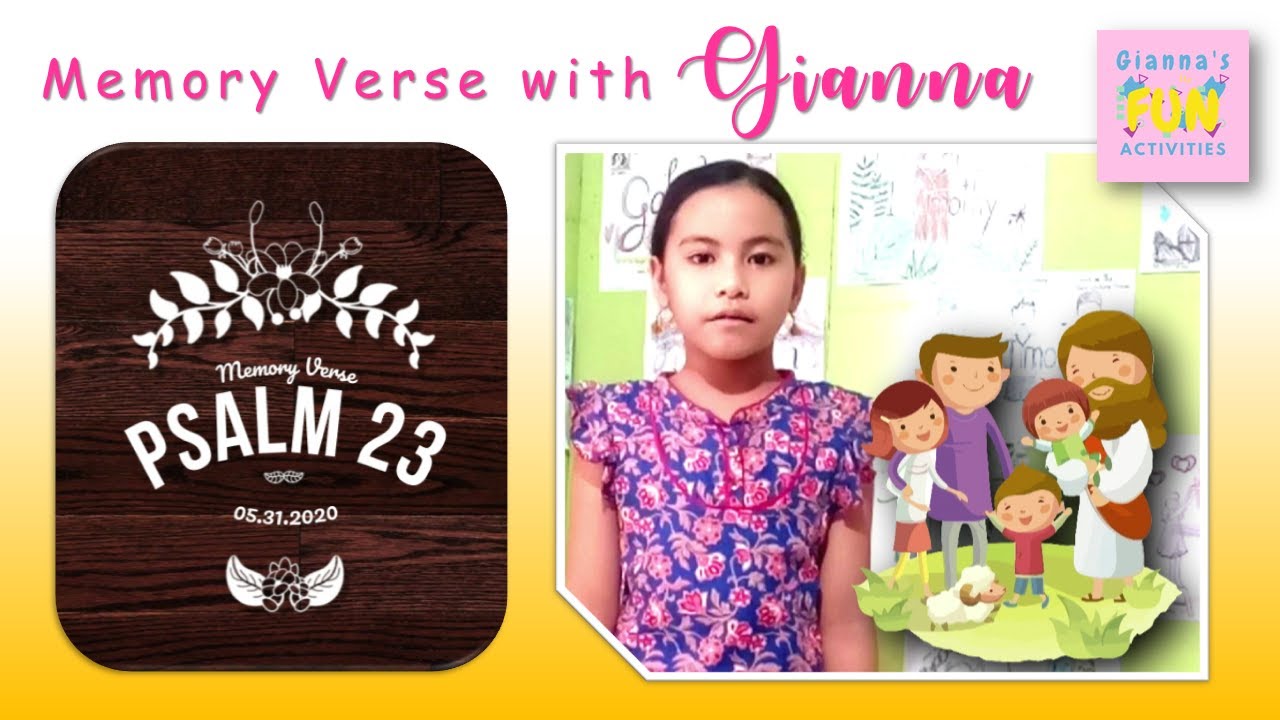 MEMORY VERSE: PSALM 23 - YouTube
