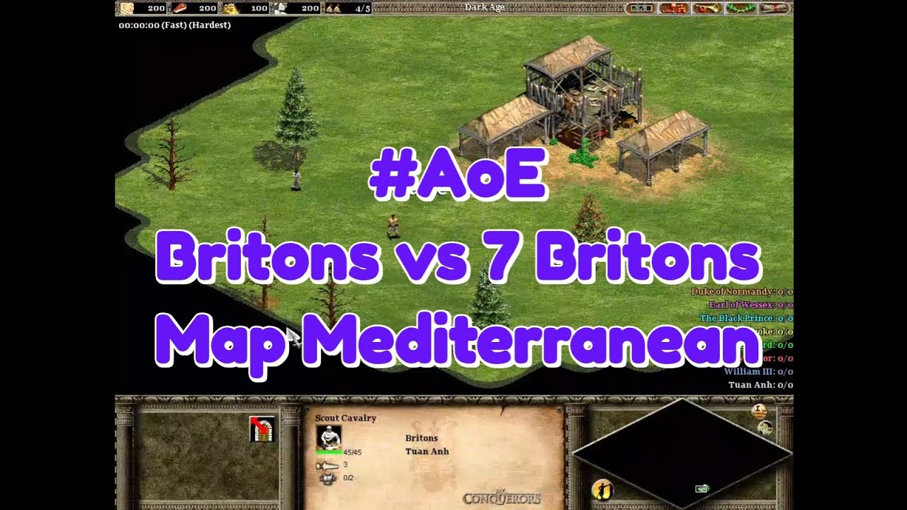 Age of Empires II | Britons vs 7 Britons | Map: Mediterranean | 16.02. ...