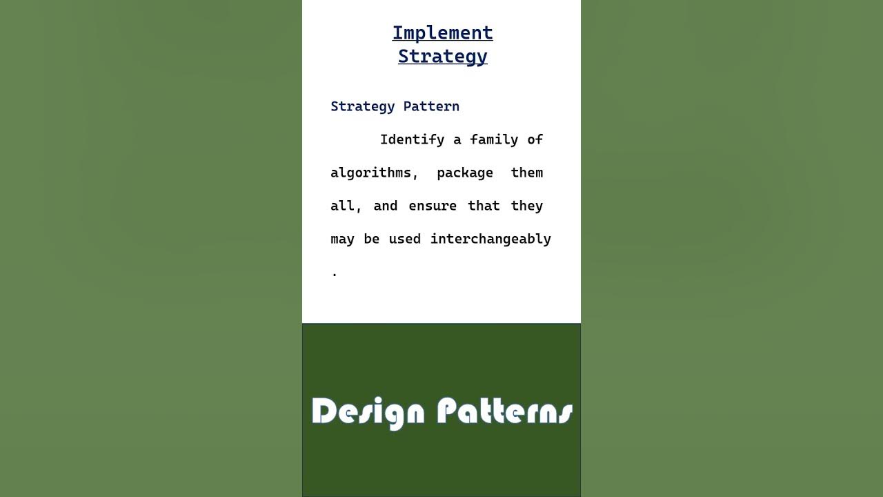 implement strategy || design patterns - YouTube