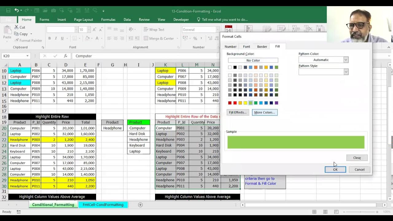 Microsoft Excel - Conditional Formatting tutorial with examples - YouTube