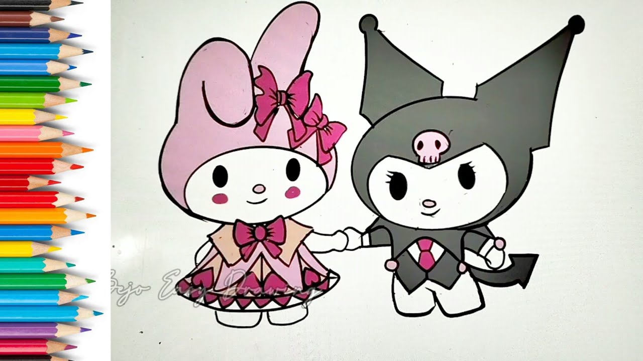 Prince Kuromi and princess my Melody || Easy Drawing and Coloring ...