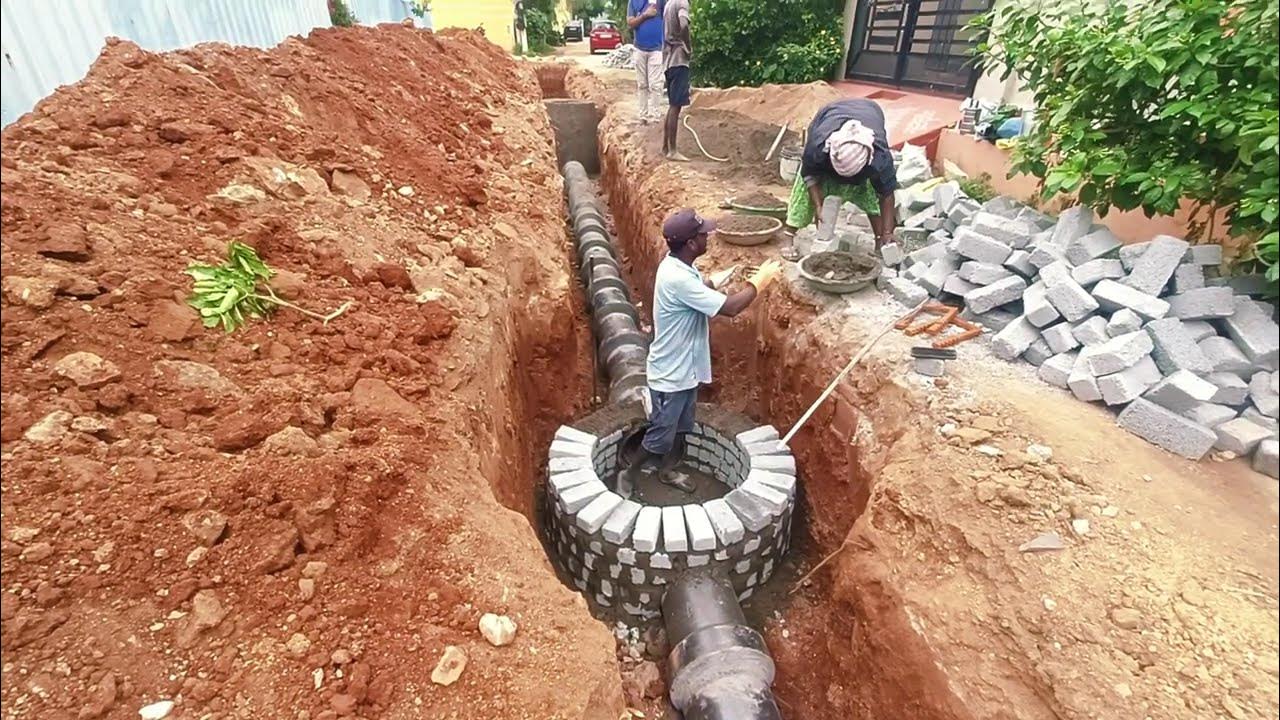 Construction of Underground Drainage step by step process! - YouTube