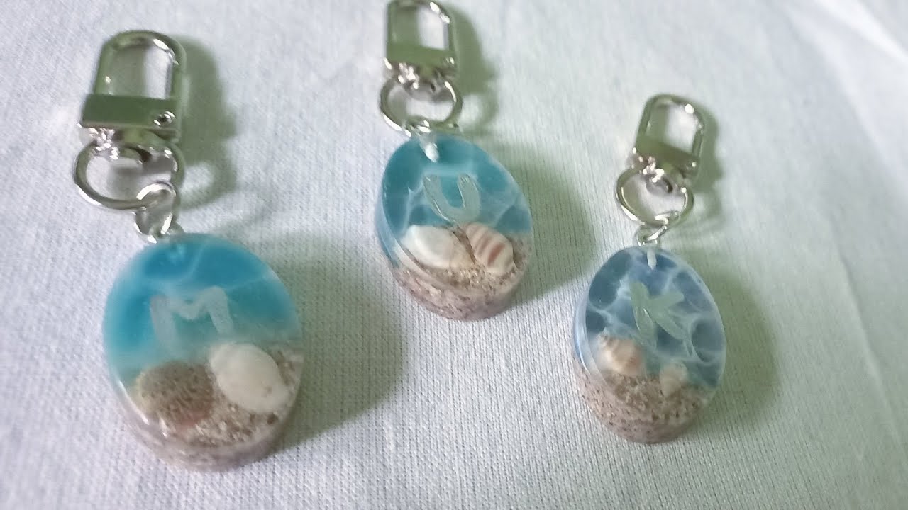 Ocean Resin Keychain - YouTube