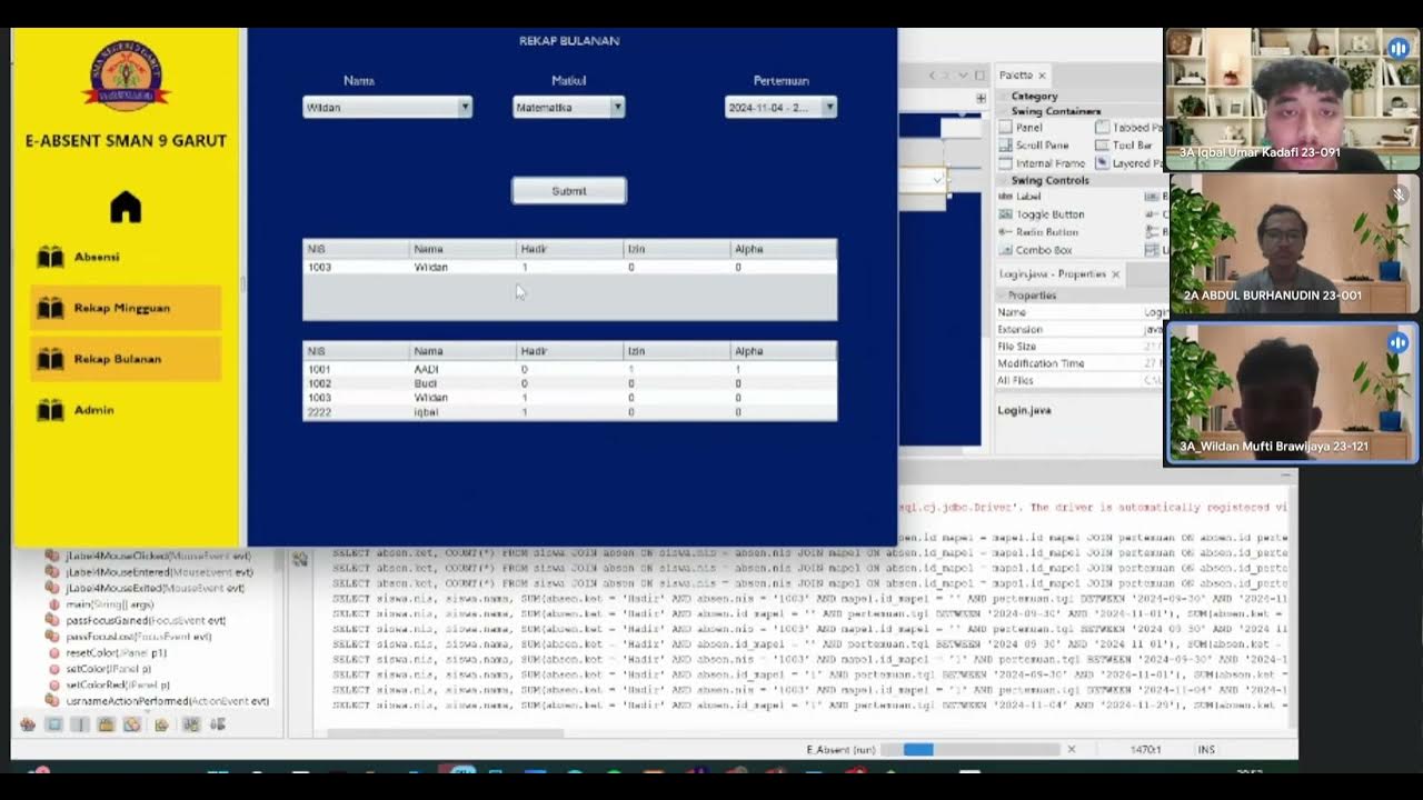 Aplikasi Sistem Manajemen Absensi Siswa Berbasis Java & MySQL - YouTube