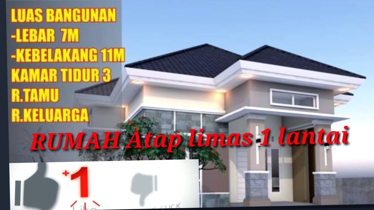 Rumah atap limas 1 lantai - YouTube