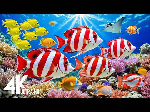 Ocean 4K - Sea Animals for Relaxation, Beautiful Coral Reef Fish in Aquarium - 4K Video Ultra HD #46