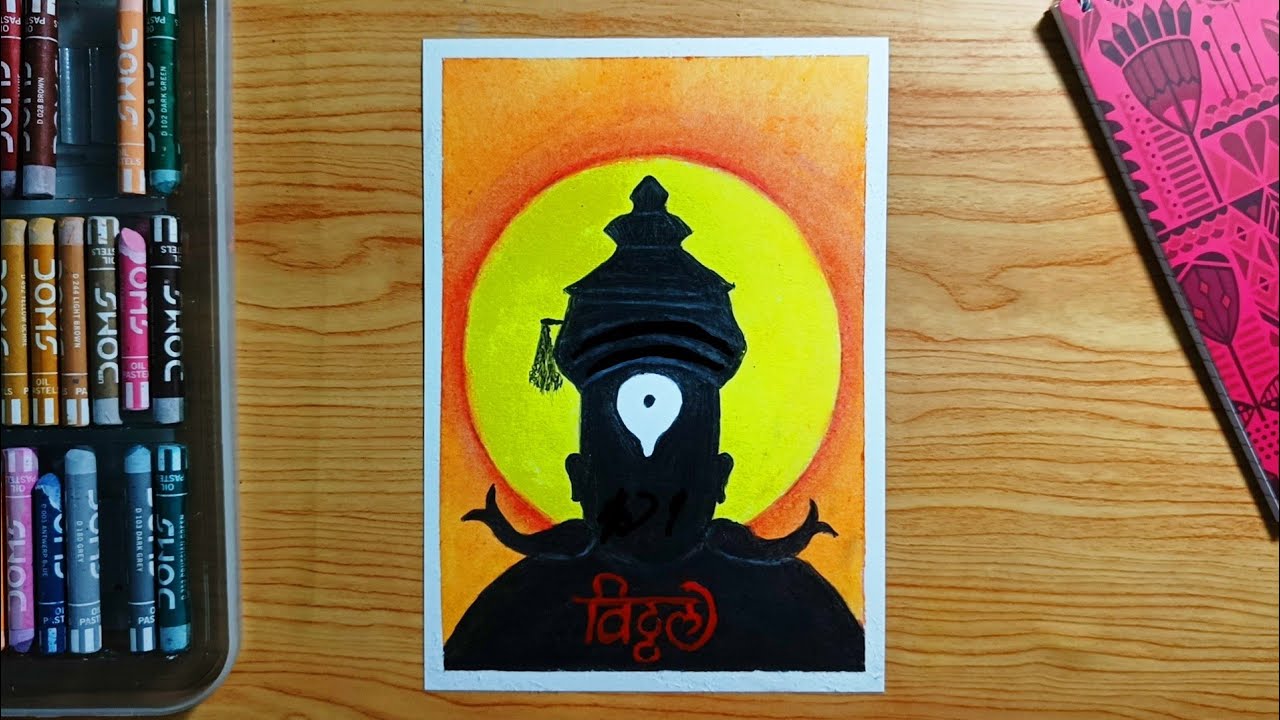 God Vitthal Drawing With oil pastels | How To Draw Lord Vitthal Drawing ...