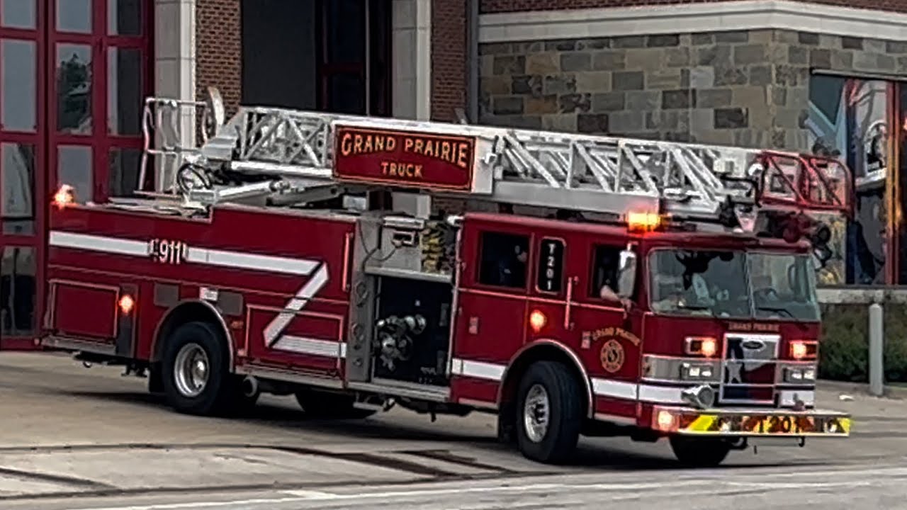 Grand Prairie Fire Department Truck 1 (Reserve) Responding - YouTube