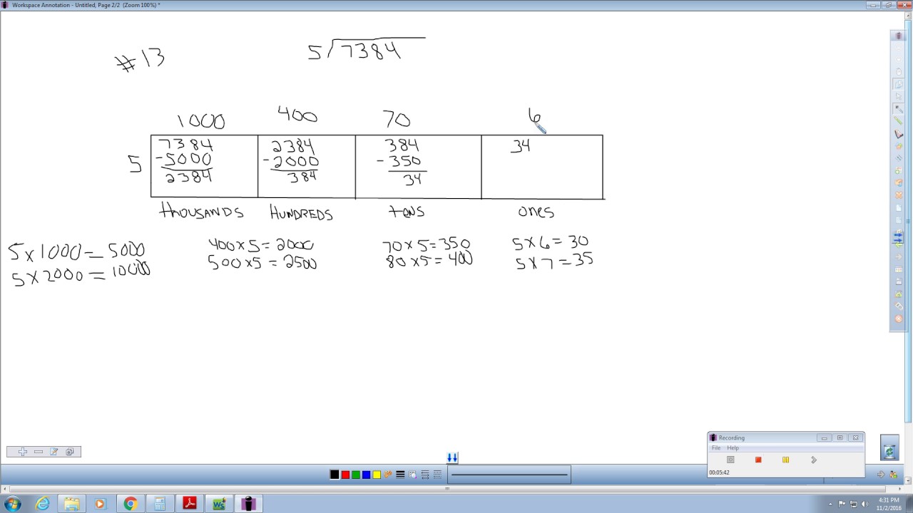 division using an area model - YouTube