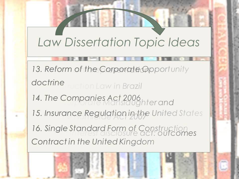 Law Dissertation Topics Ideas - YouTube