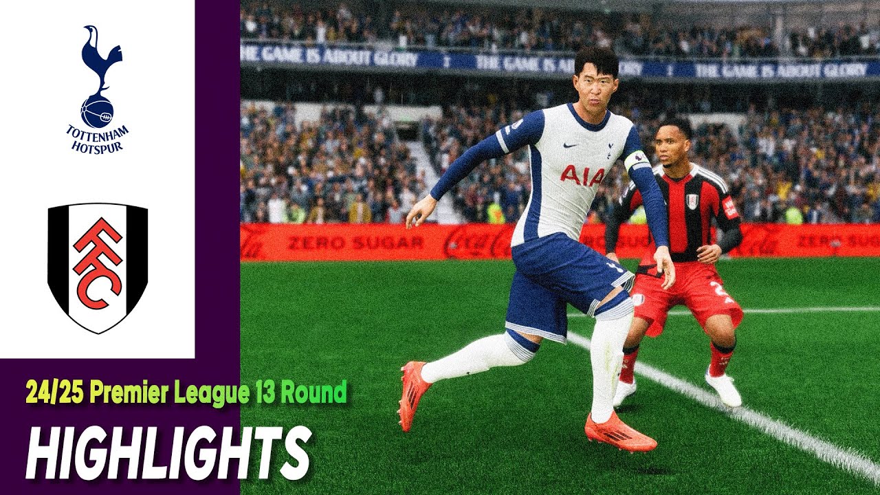 [24/25 PL 13R] 토트넘 vs 풀럼 AI 하이라이트｜EPL R13 Tottenham Hotspur vs Fulham AI highlights - YouTube
