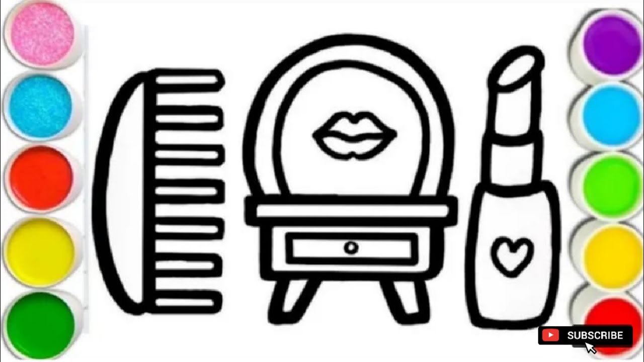 Lipstick mirror drawing for kids and toddlers | HOW TO DRAW A LIPSTICK ...