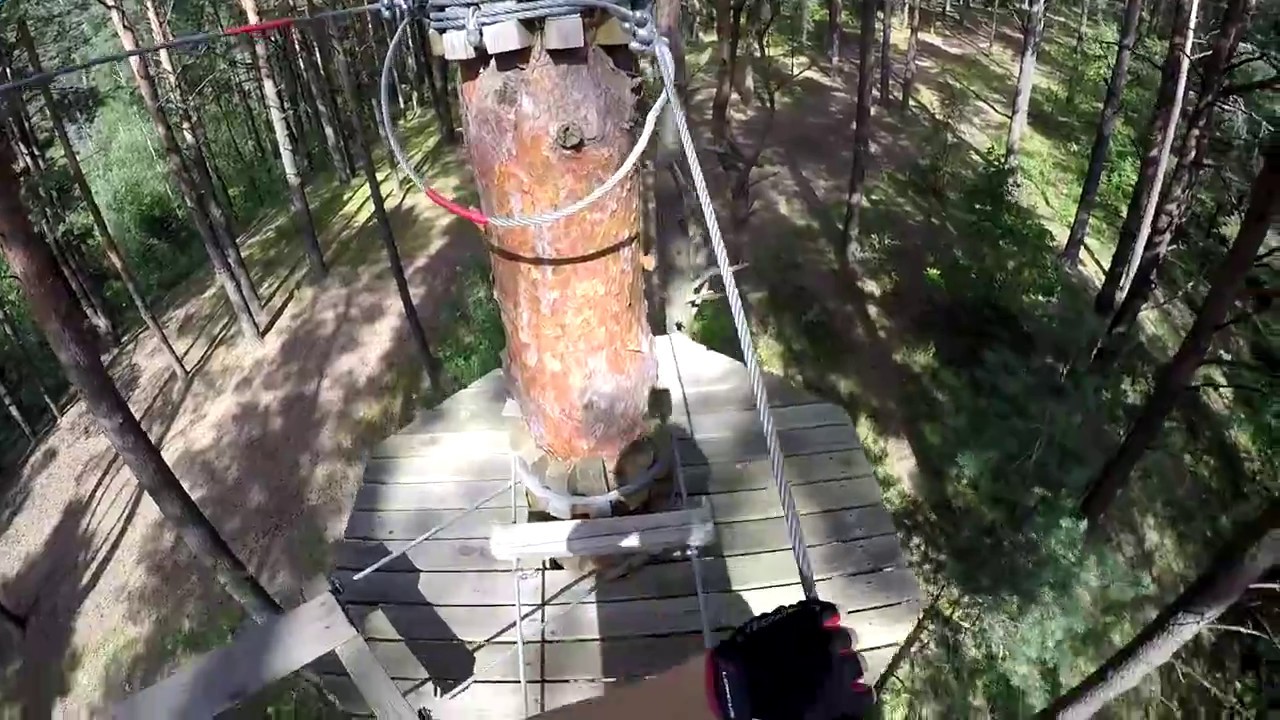 Lithuania zipline over lake in Ignalina - YouTube