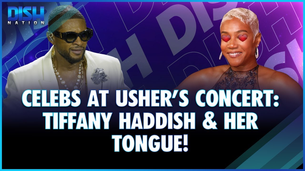 Celebs at Usher's Concert: Tiffany Haddish & Her Tongue! - YouTube