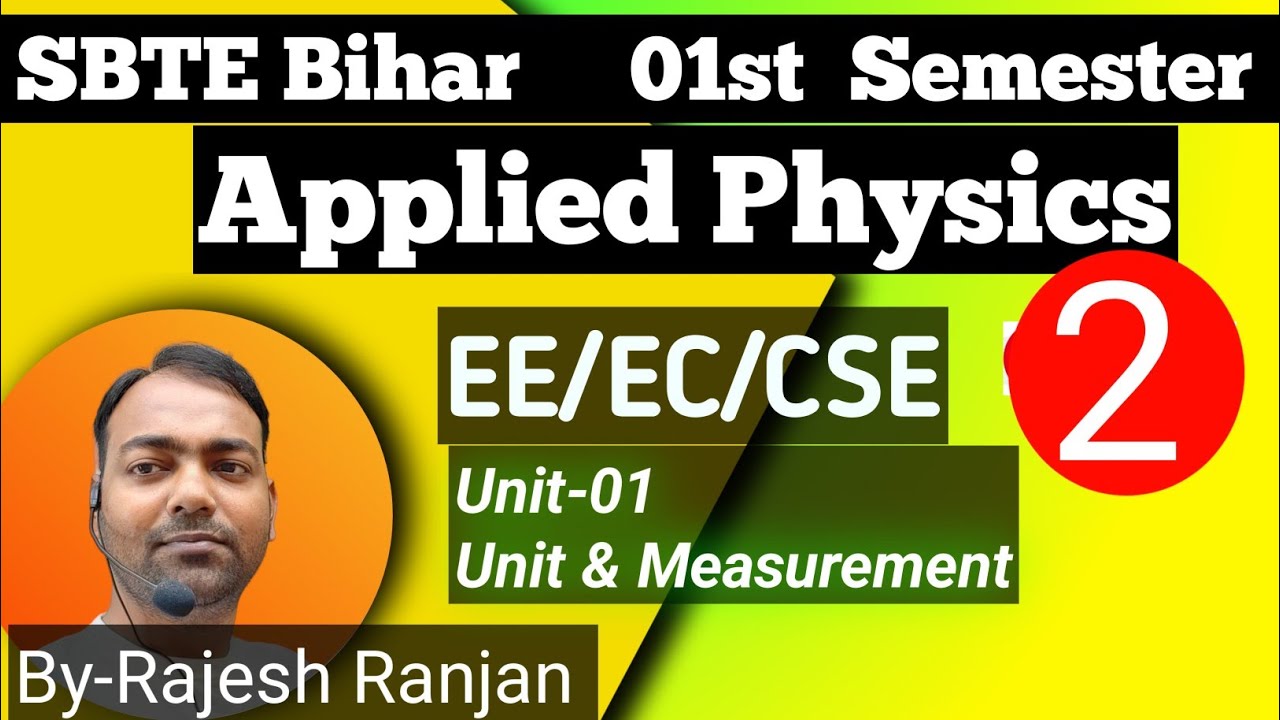 Applied Physics ll Unit and Measurement ll Dimension ll Semester-01 ll EE/EC/CSE ll Lect-02 ll ...
