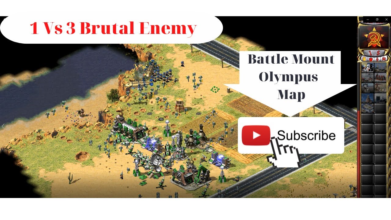 Red Alert 2 | 1 Vs 3 Brutal Enemy | Battle Mount Olympus And Battle ...