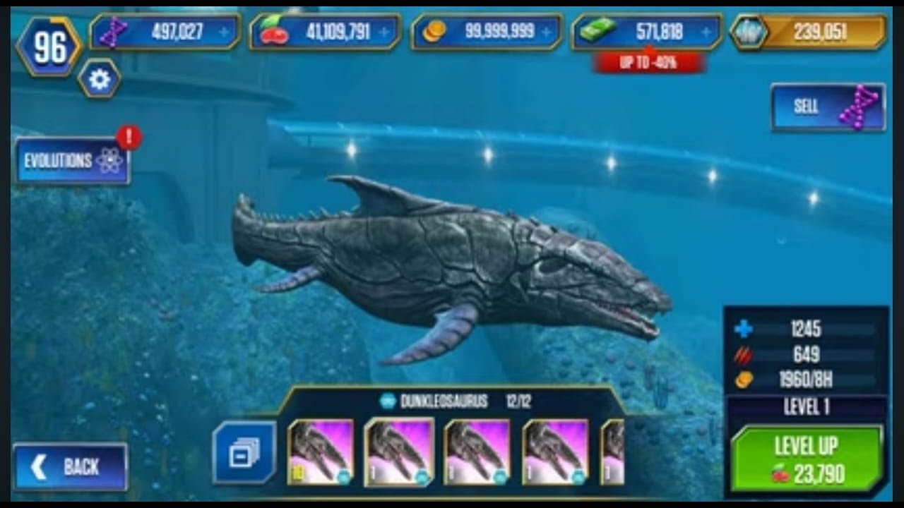 JURASSIC WORLD THE GAME DUNKLEOSAURUS!! - YouTube