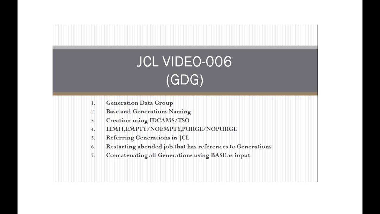 JCL | Job Control Language | 06 | GDG - YouTube