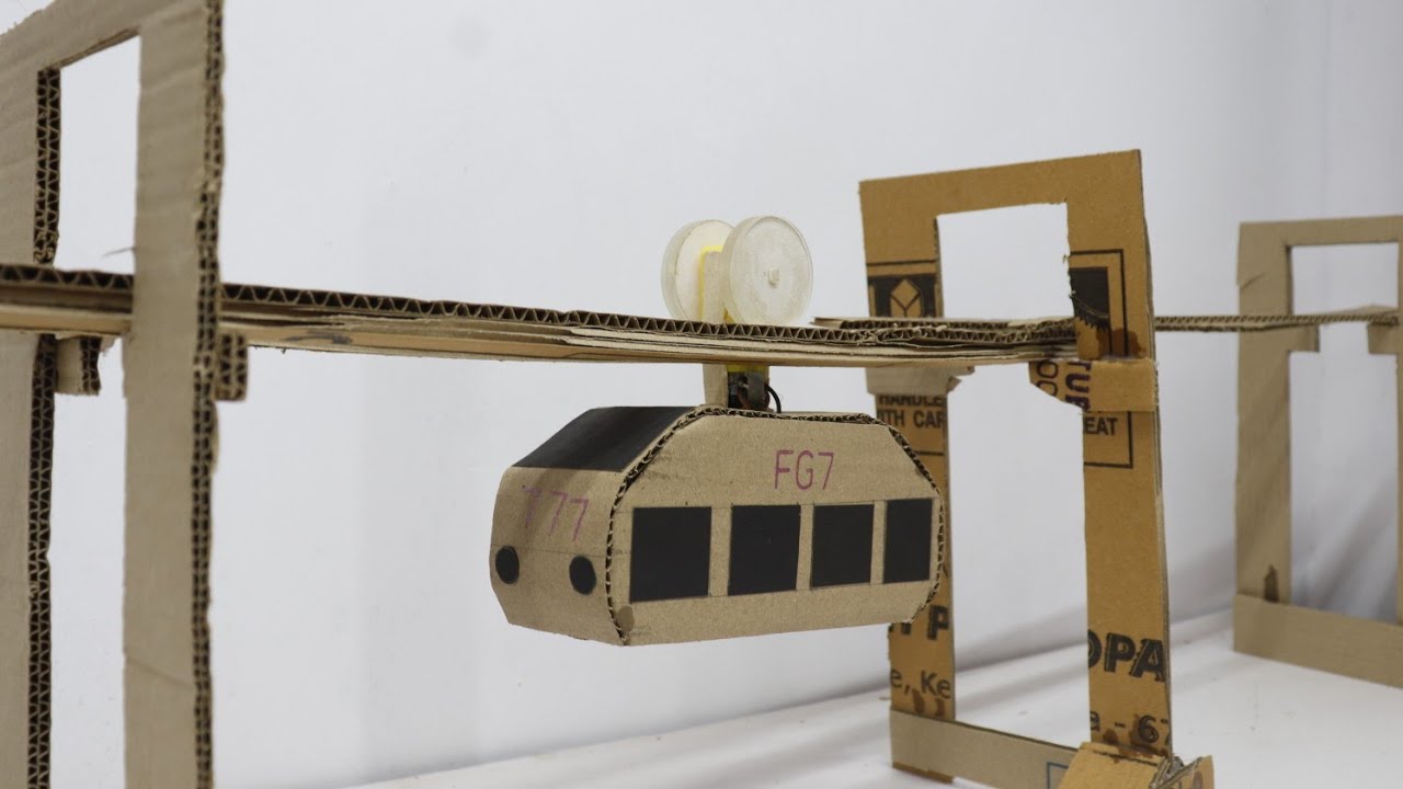 how to make rope train with cardboard .gear shift - YouTube