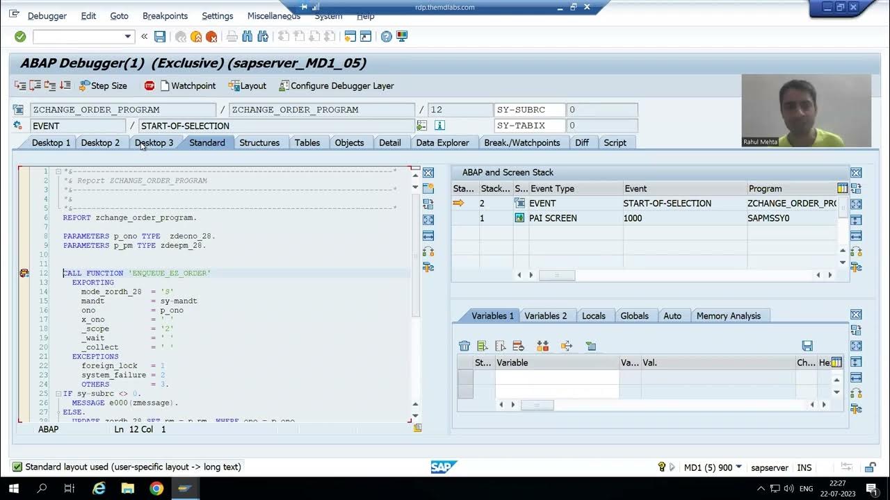 57 - ABAP Dictionary - Lock Objects - Use of Lock Object in a Program Part4 - YouTube
