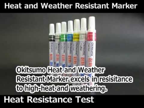 Performance test: Okitsumo Heat and Weather Resistant Marker Pen - YouTube