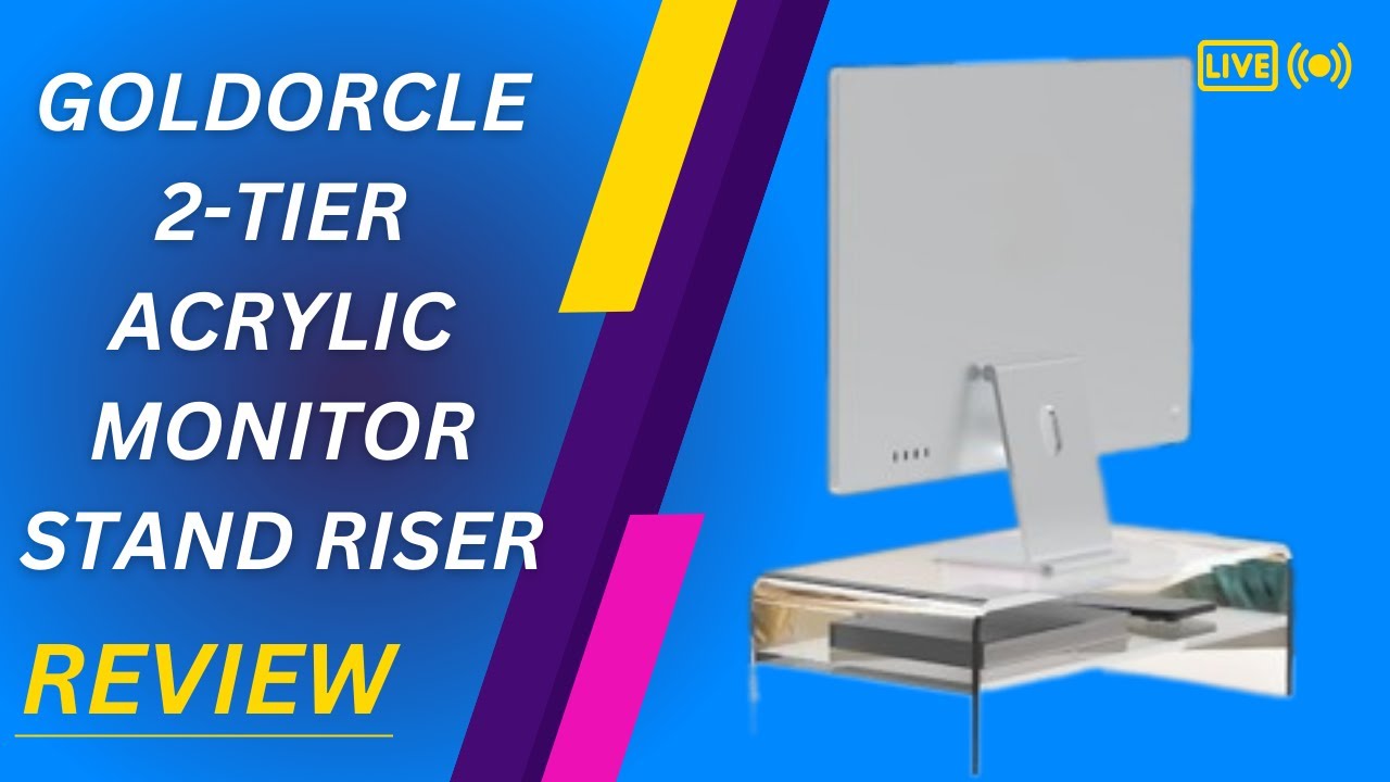 GOLDORCLE 2-Tier Acrylic Monitor Stand Riser Clear Computer Monitor ...