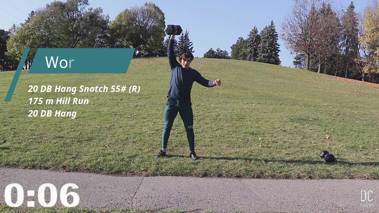 CROSSFIT WORKOUT | DB Shoulder To Overhead / DB Hang Snatch + Hill ...